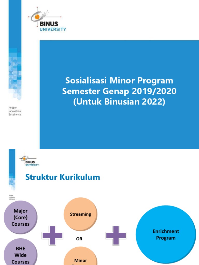 Sosialisasi Program Minor Binus 2020 | PDF