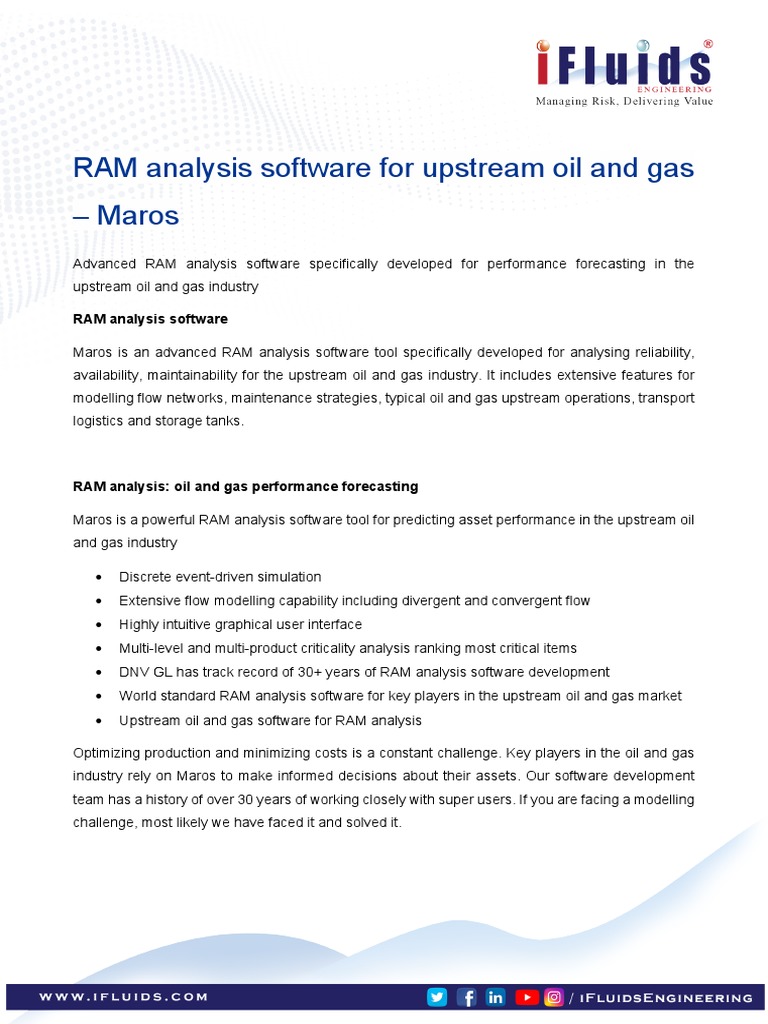 RAM Analysis Software For Upstream Oil and Gas - Maros | PDF ...