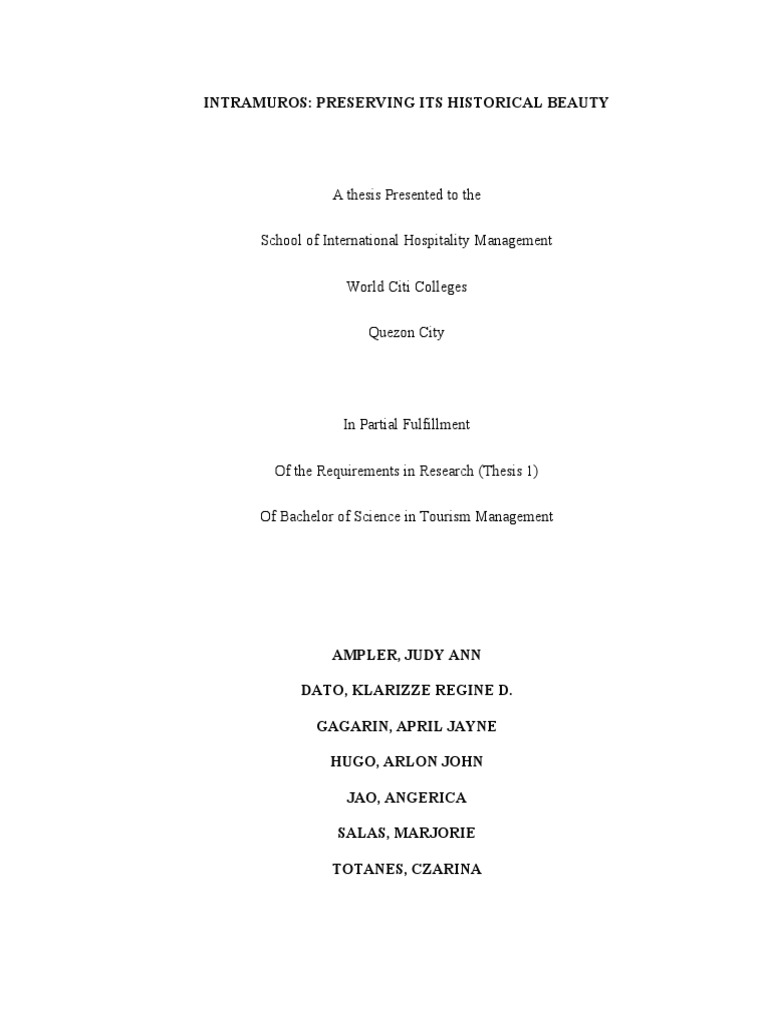 Intramuros: A Cultural Heritage Study | PDF | Survey Methodology | Survey