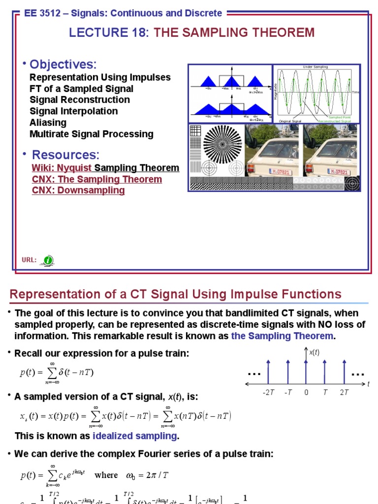 Objectives:: The Sampling Theorem | PDF | Sampling (Signal Processing ...