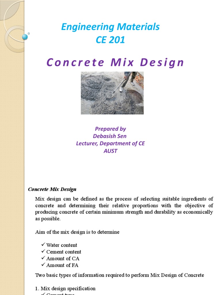 Concrete Mix Design | PDF | Construction Aggregate | Concrete