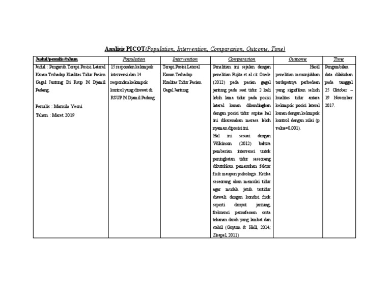 Analisis PICOT | PDF