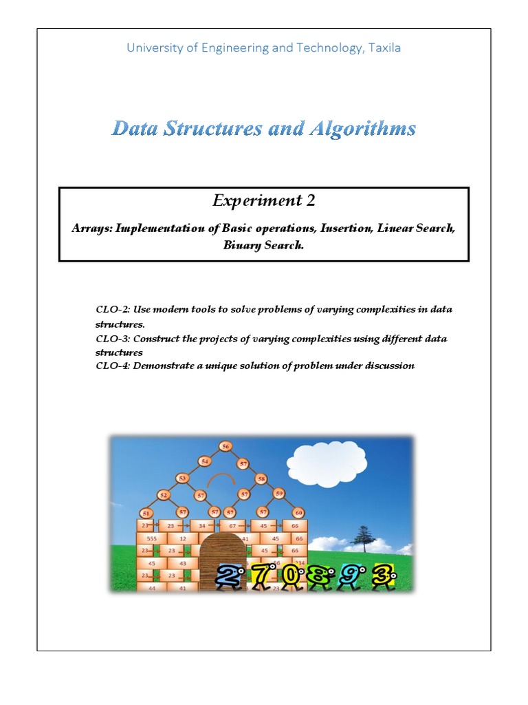 Experiment 2: University of Engineering and Technology, Taxila | PDF | Array Data Structure ...