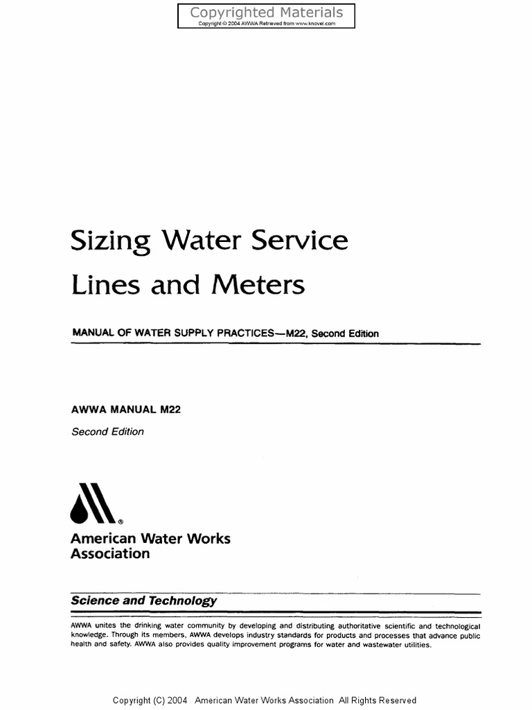 AWWA M22 2004 2nd Sizing Water Service Lines and Meters | PDF | Flow ...
