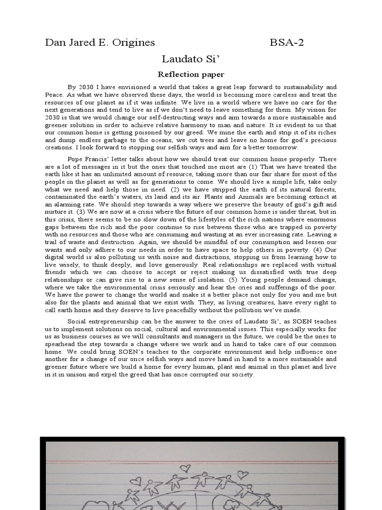 Dan Jared E. Origines BSA-2 Laudato Si': Reflection Paper | Download ...
