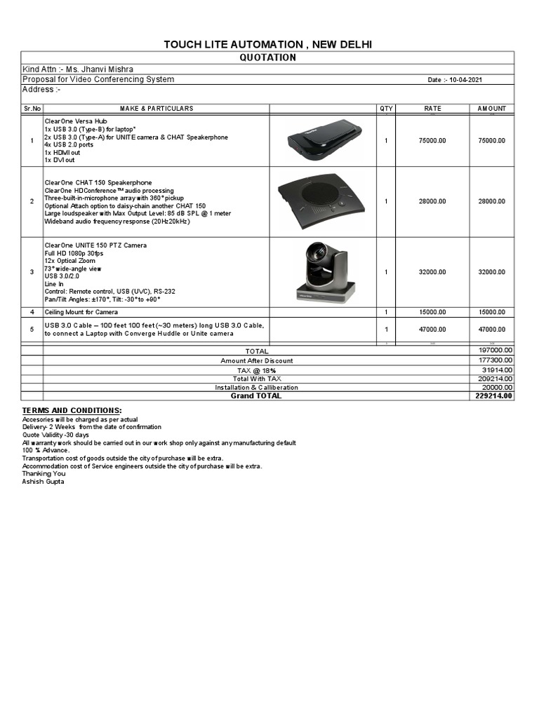 Proposal For Video Conferencing System | PDF | Usb | Electronics