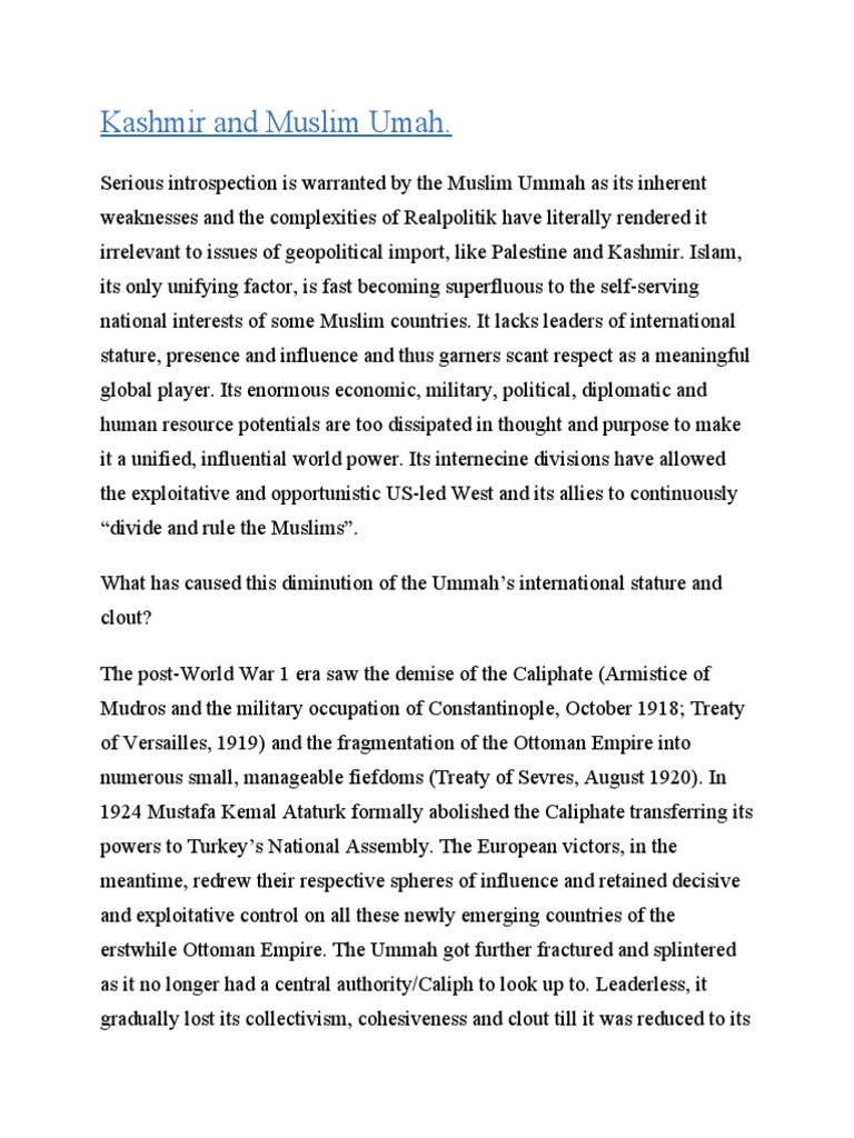 Islamiat Project Political Issue | PDF | Organisation Of Islamic ...