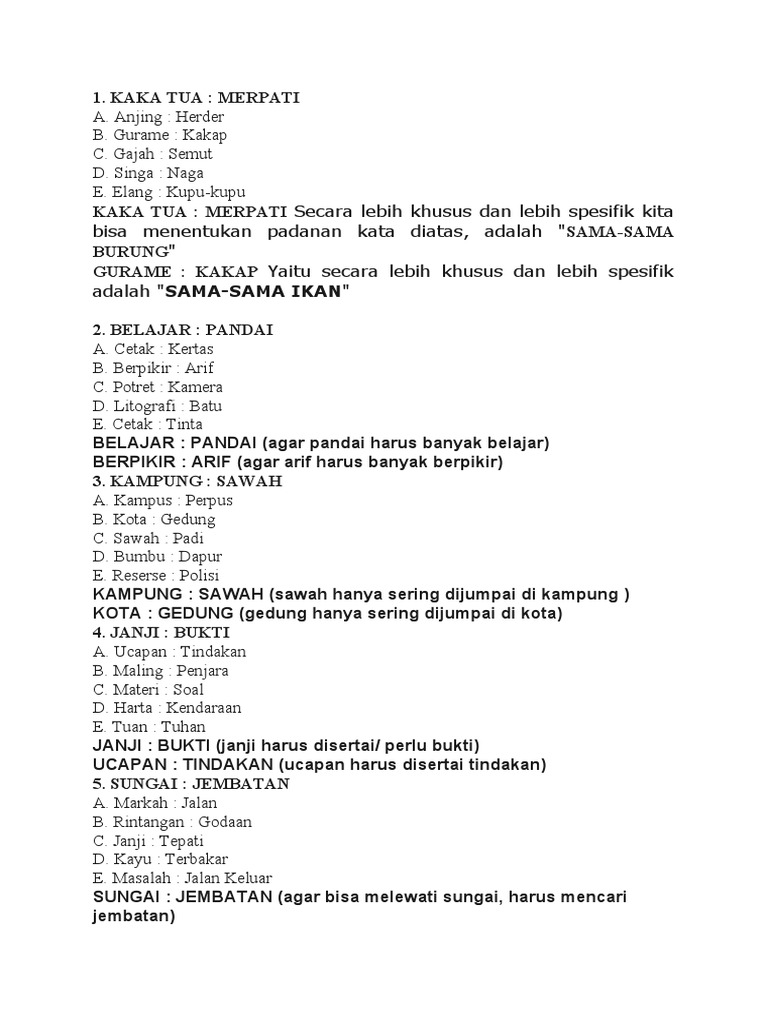 Analogi dalam Padanan Kata | PDF
