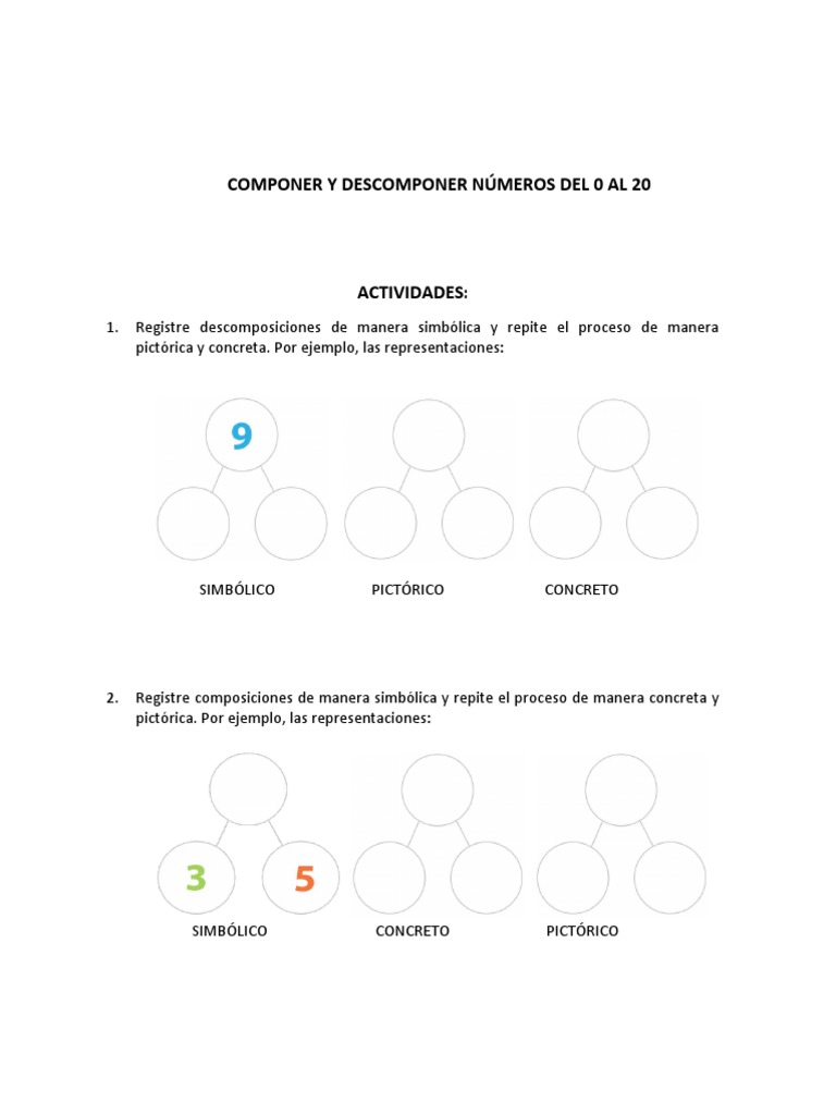 Actividades de Composición y Descomposición | PDF
