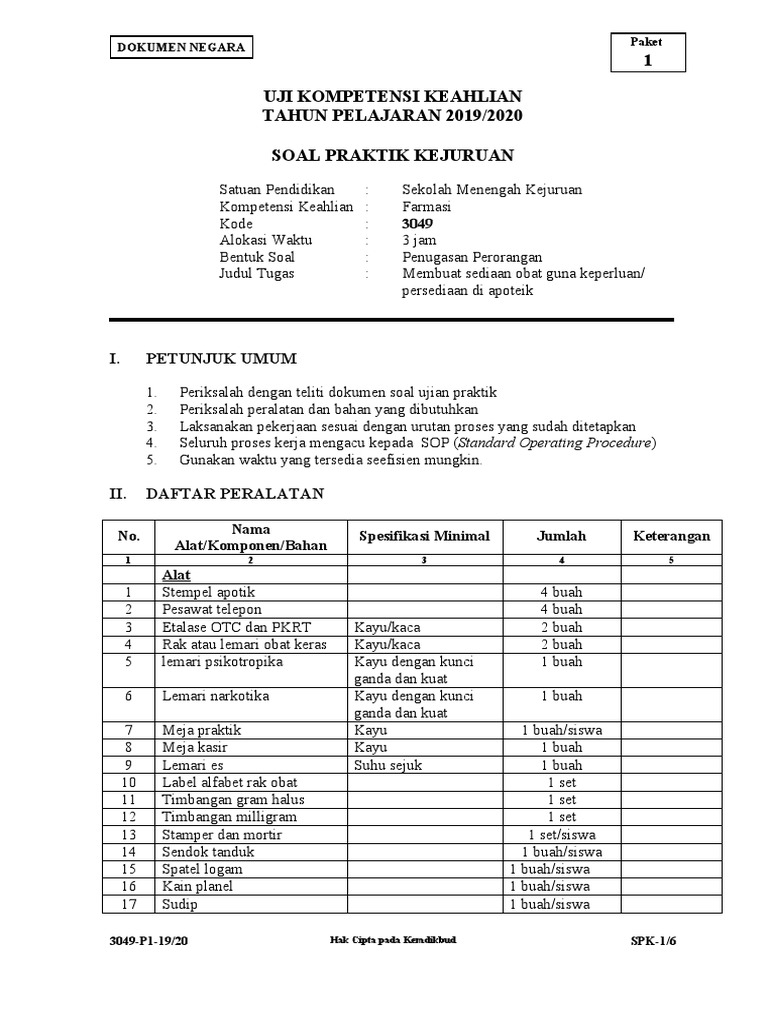 3049 P1 SPK Farmasi K06 | PDF | Sains & Matematika