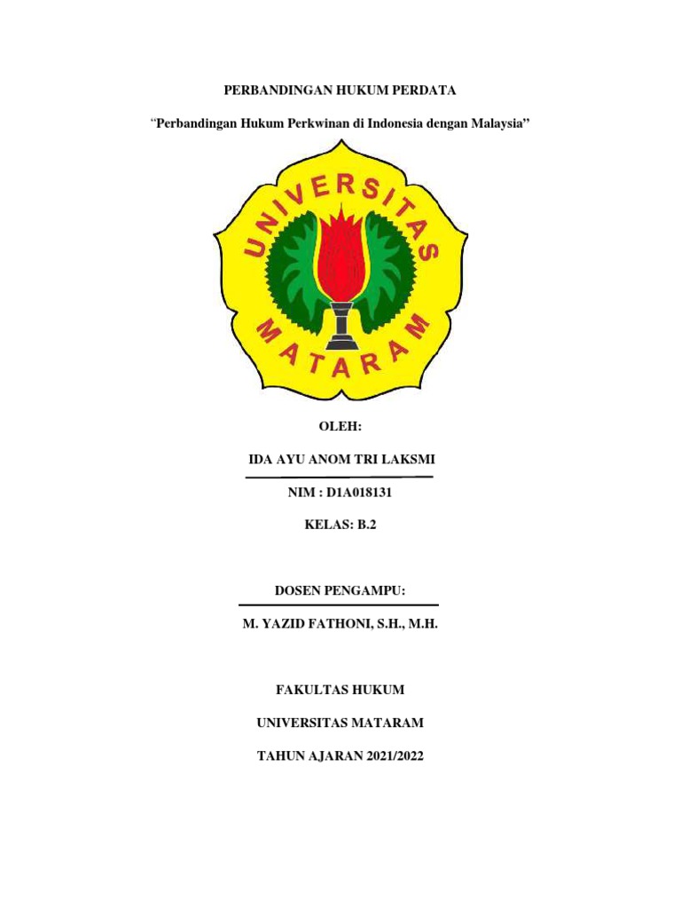 Tugas Uts Perbandingan Hukum Perdata | PDF