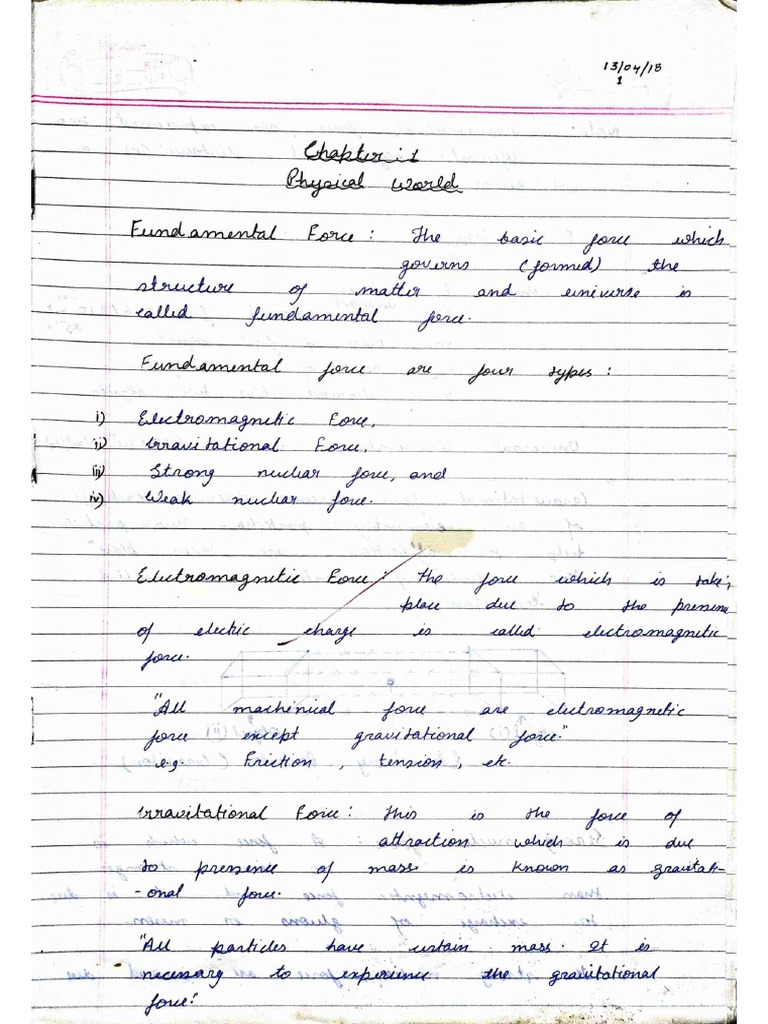 PHYSICS CLASS 11 Chapter 1 Hand Written Notes | PDF