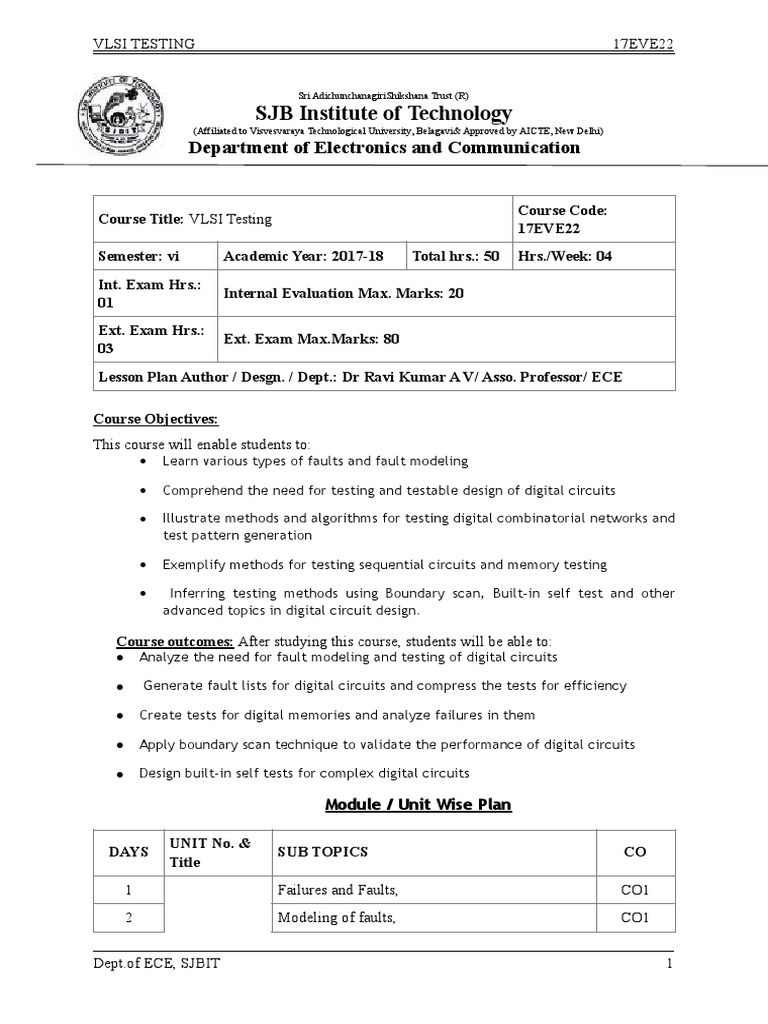 Vlsi Testing Notes | PDF | Cmos | Simulation