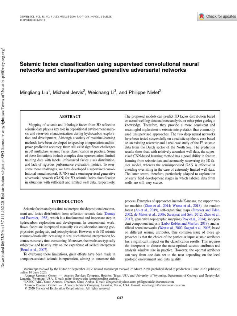 Seismic Facies Classification Using Supervised Convolutional Neural Networks and Semisupervised ...