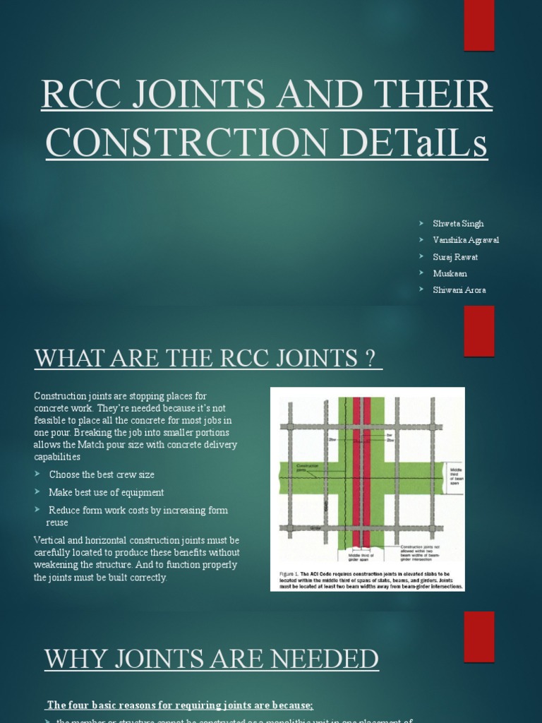 RCC Joints and Their Constrction Details | PDF | Fracture | Concrete