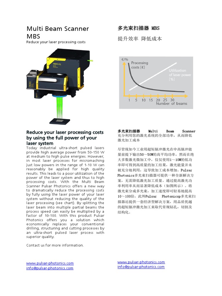 PulsarPhotonics MultiBeamScanner Chinese 2014 | PDF | Laser | Photonics