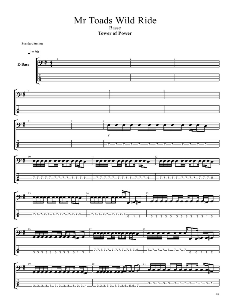 MR Toads Wild Ride - Bass | PDF | La violence | Troubles