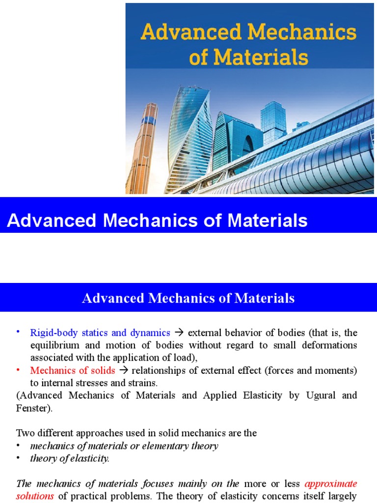 Advanced Mechanics of Materials | PDF | Strength Of Materials | Stress (Mechanics)