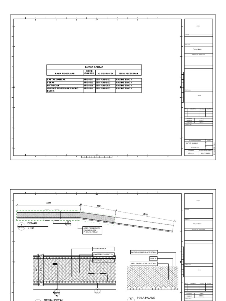 Gambar Kerja Paving Block JL Seroja | PDF