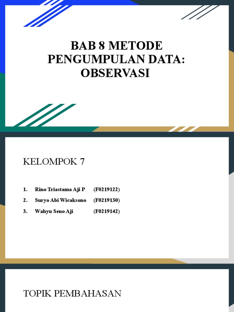 Bab 8 Metode Pengumpulan Data - Observasi | PDF