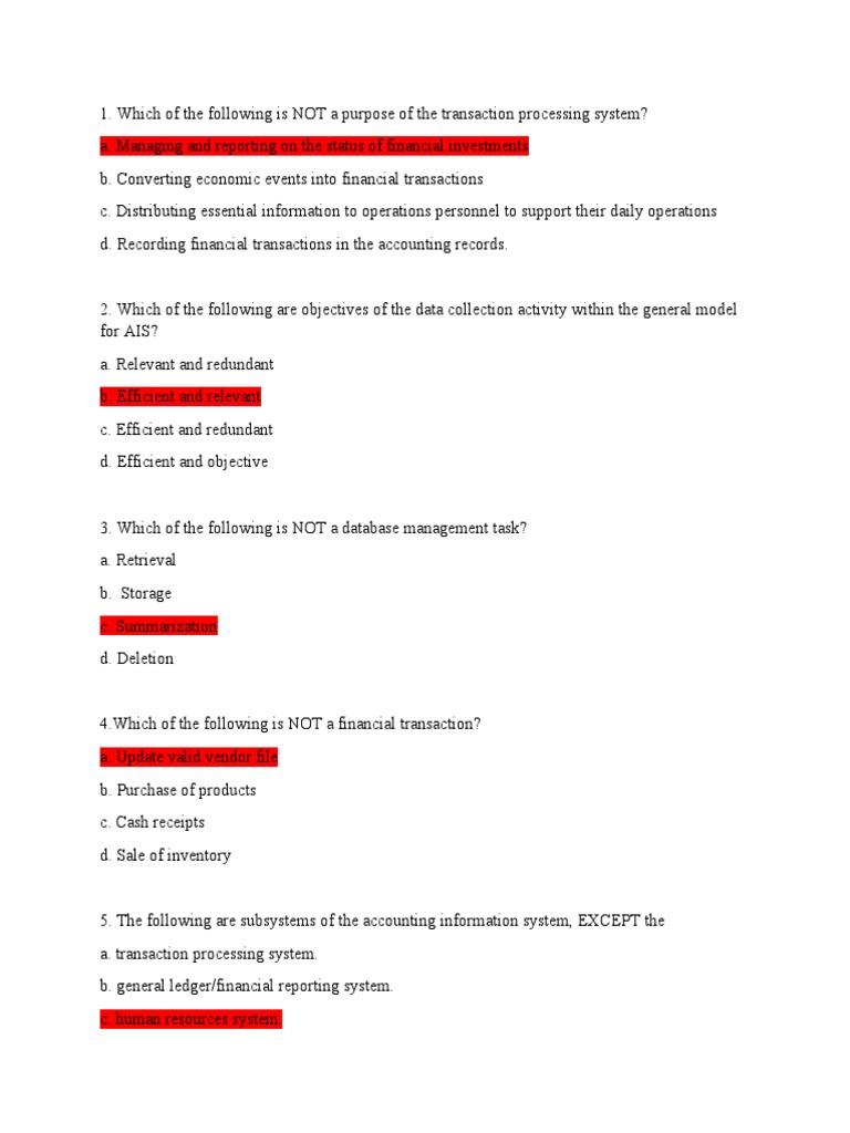 Ais Exam | PDF | Databases | Internal Audit