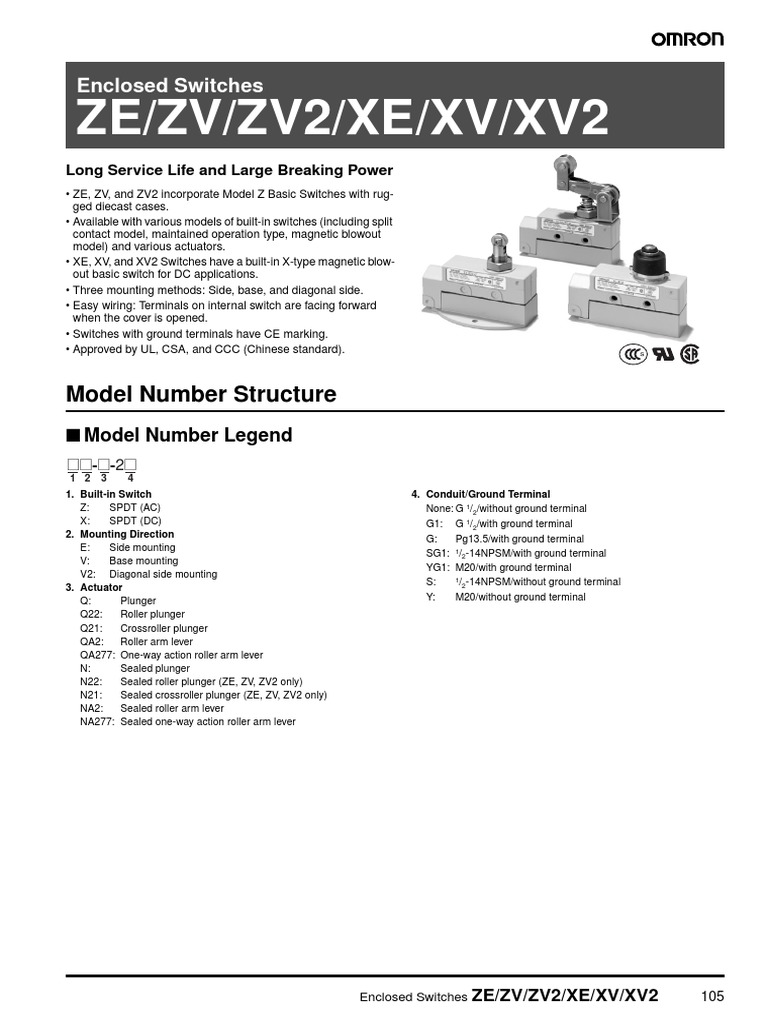 ZE, ZV, XE, XV Enclosed | PDF | Switch | Electrical Resistance And ...