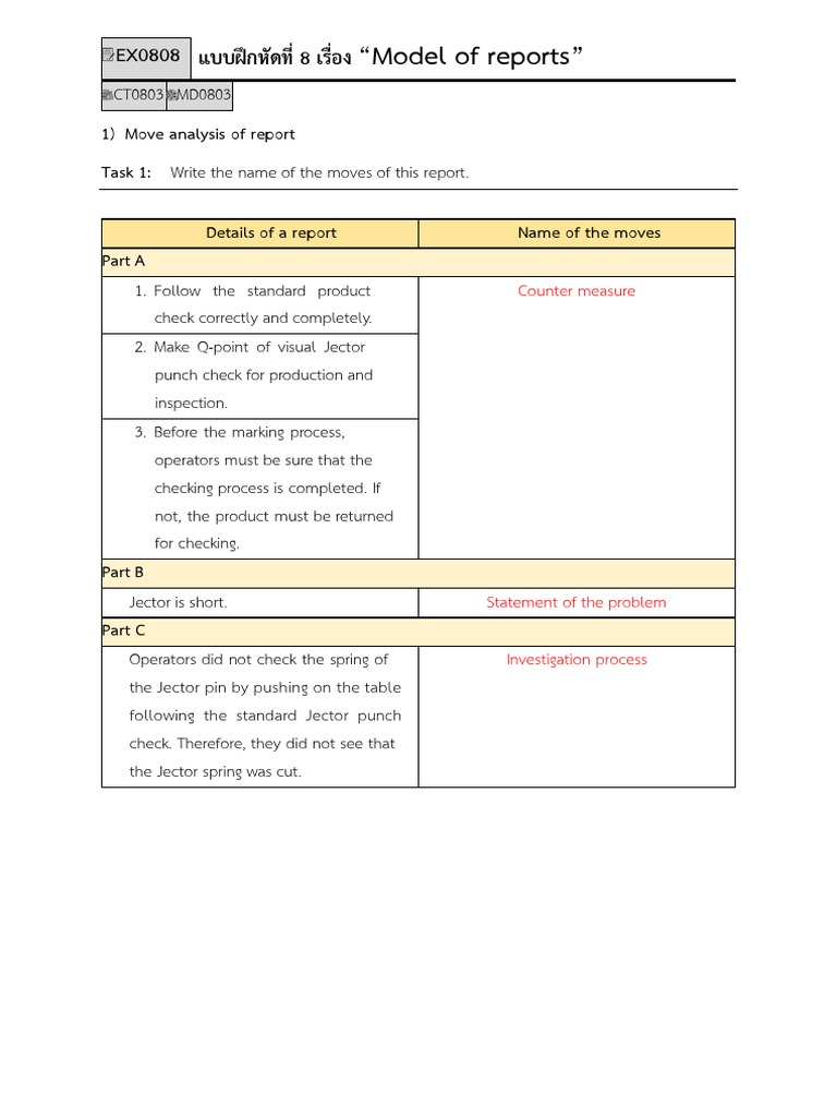 Report Writing Model Analysis Guide | PDF | Linguistics | Cognitive Science