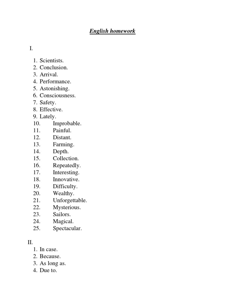 English Homework | PDF