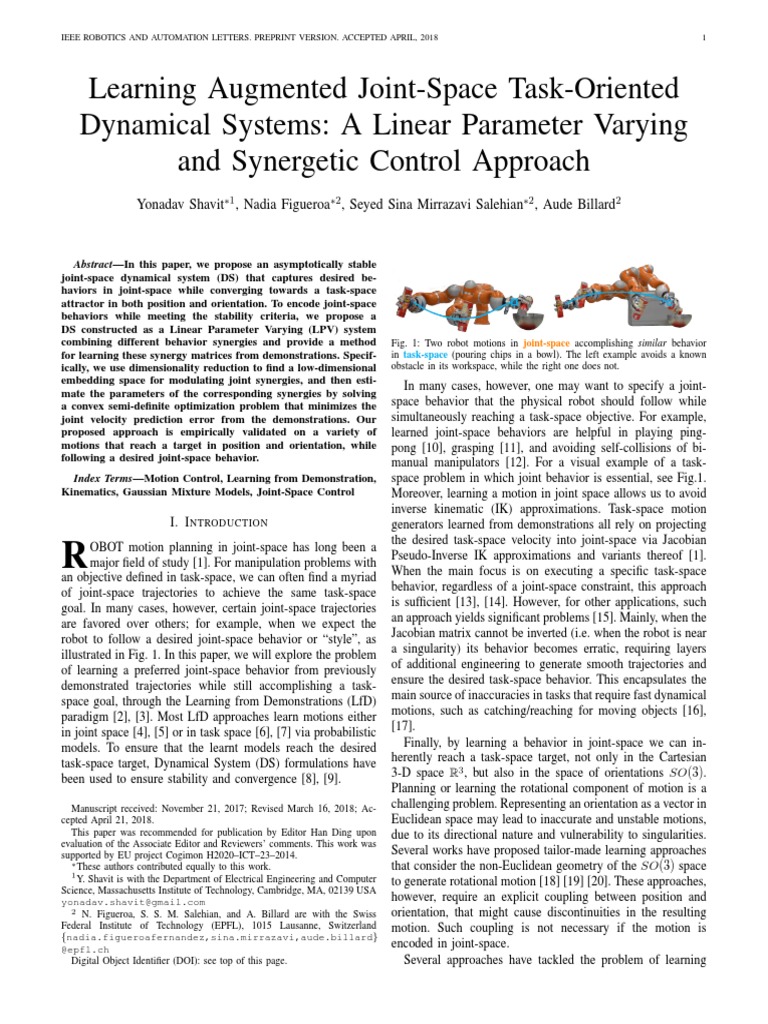 Learning Augmented Joint-Space Task-Oriented Dynamical Systems: A Linear Parameter Varying and ...