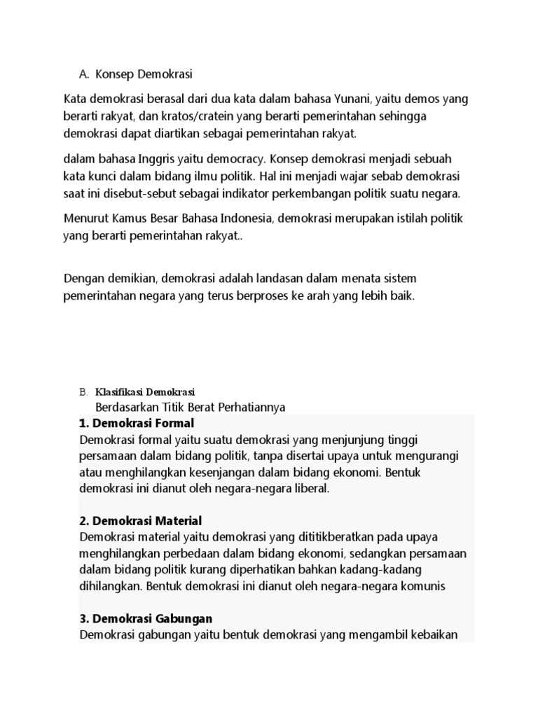 Konsep Demokrasi | PDF