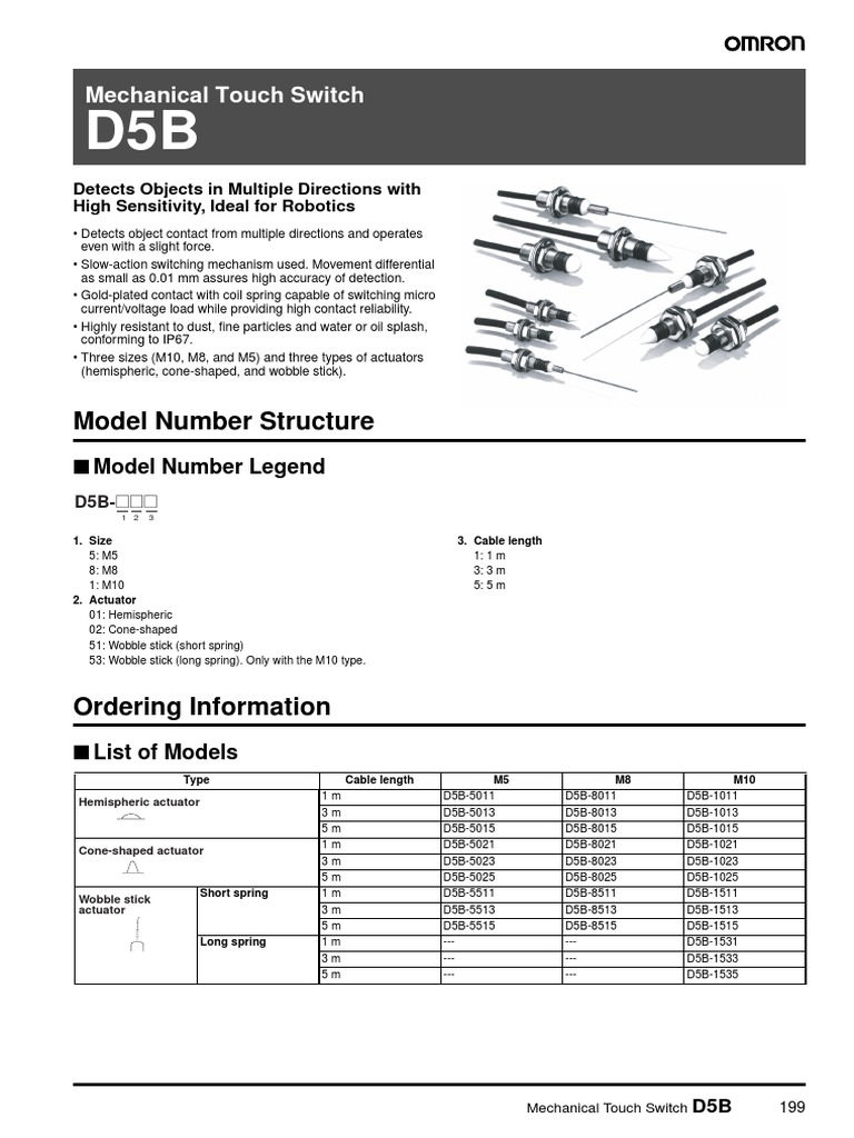 High-Sensitivity Mechanical Touch Switch D5B | PDF | Switch ...