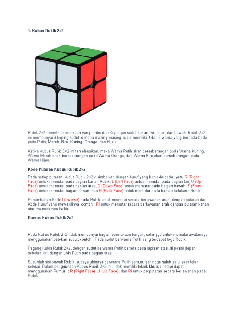 Rumus Rubik 2x2 | PDF