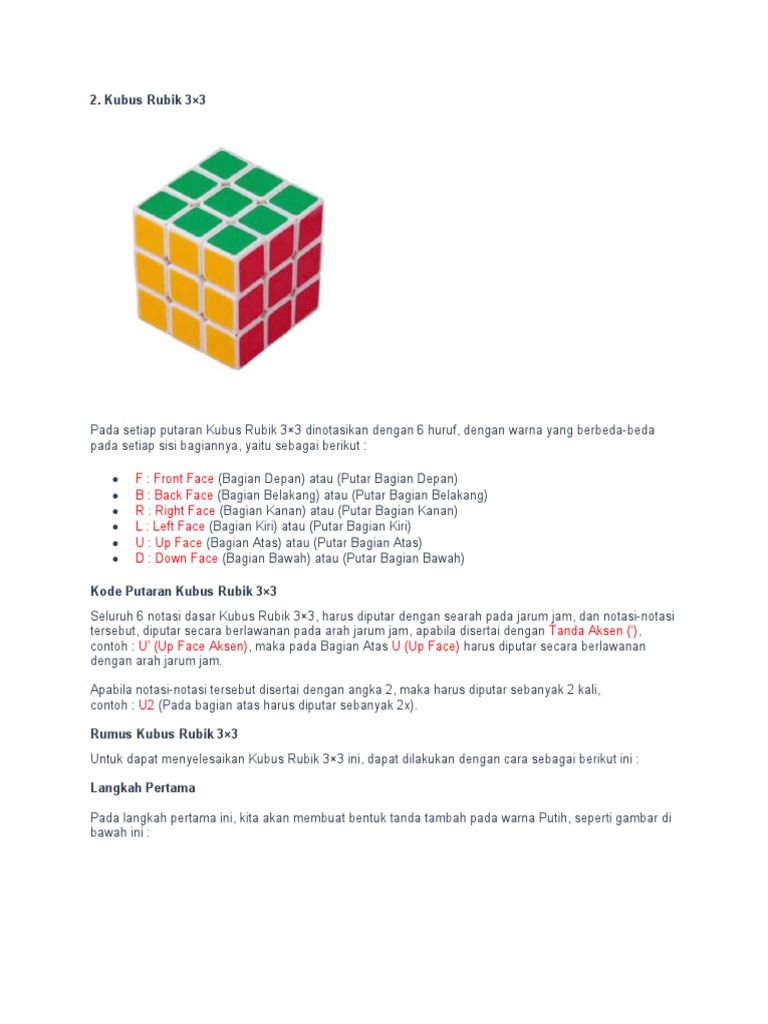 Rumus Rubik 3x3 | PDF