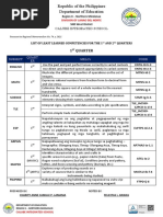 Budget of Work Grade 1 Matatag q1 | PDF | Word | Rhyme