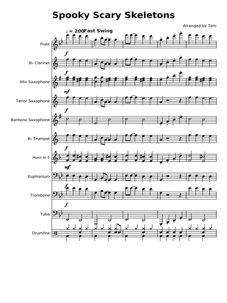 Spooky Scary Skeletons Pep Arrangement | PDF