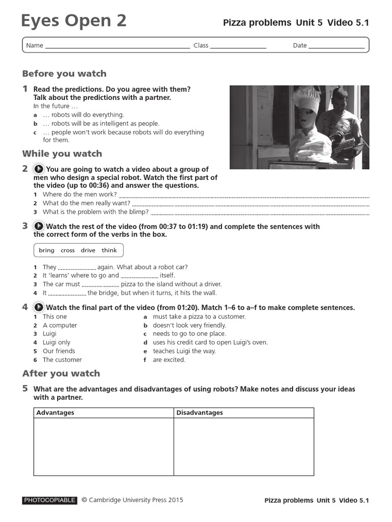 Before You Watch 1: Pizza Problems Unit 5 Video 5.1 | PDF
