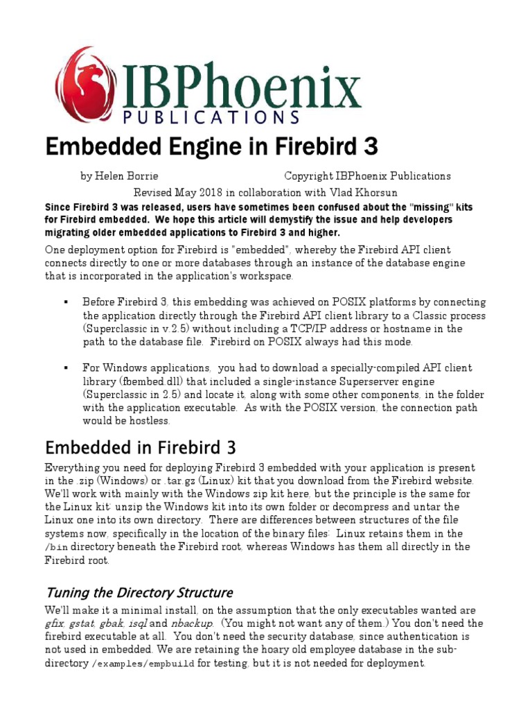 Embedded Firebird 3 | PDF | Databases | Microsoft Windows