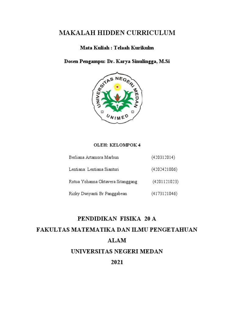 Makalah Hidden Curriculum | PDF