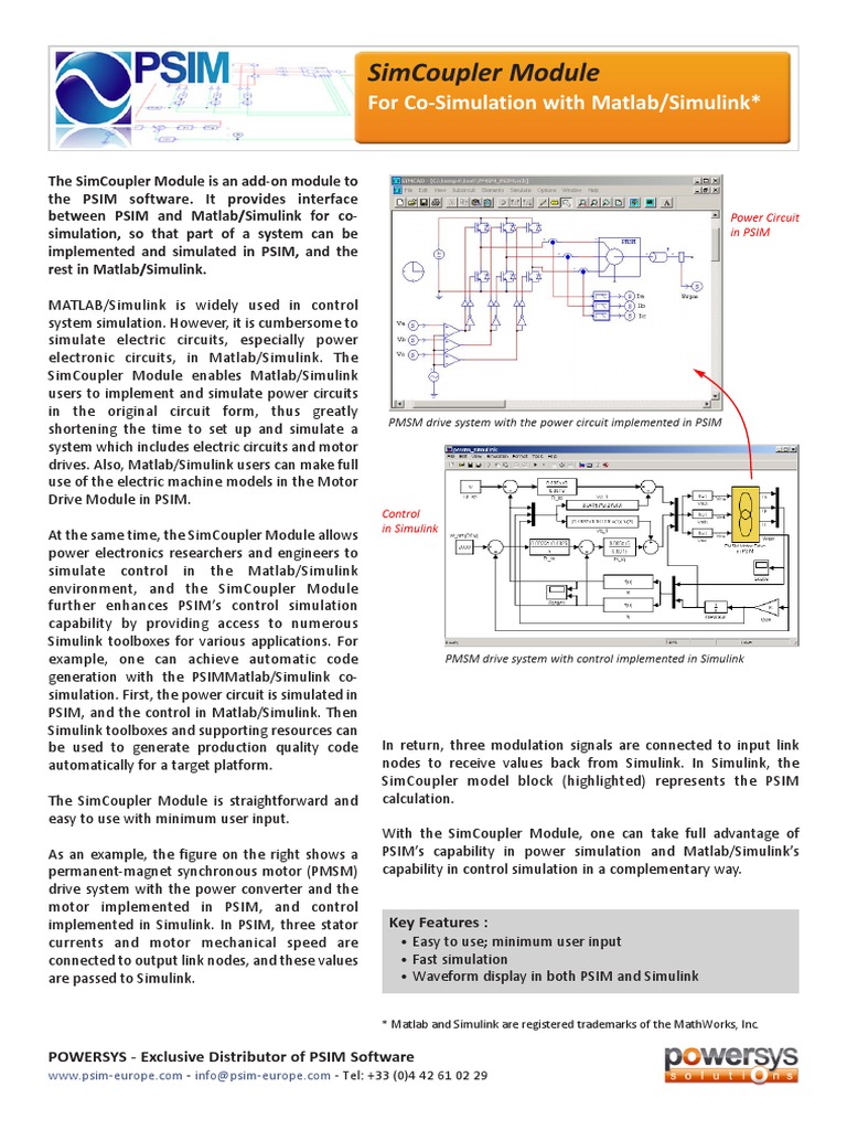 Simcoupler Module: For Co-Simulation With Matlab/Simulink | PDF | Matlab | Simulation