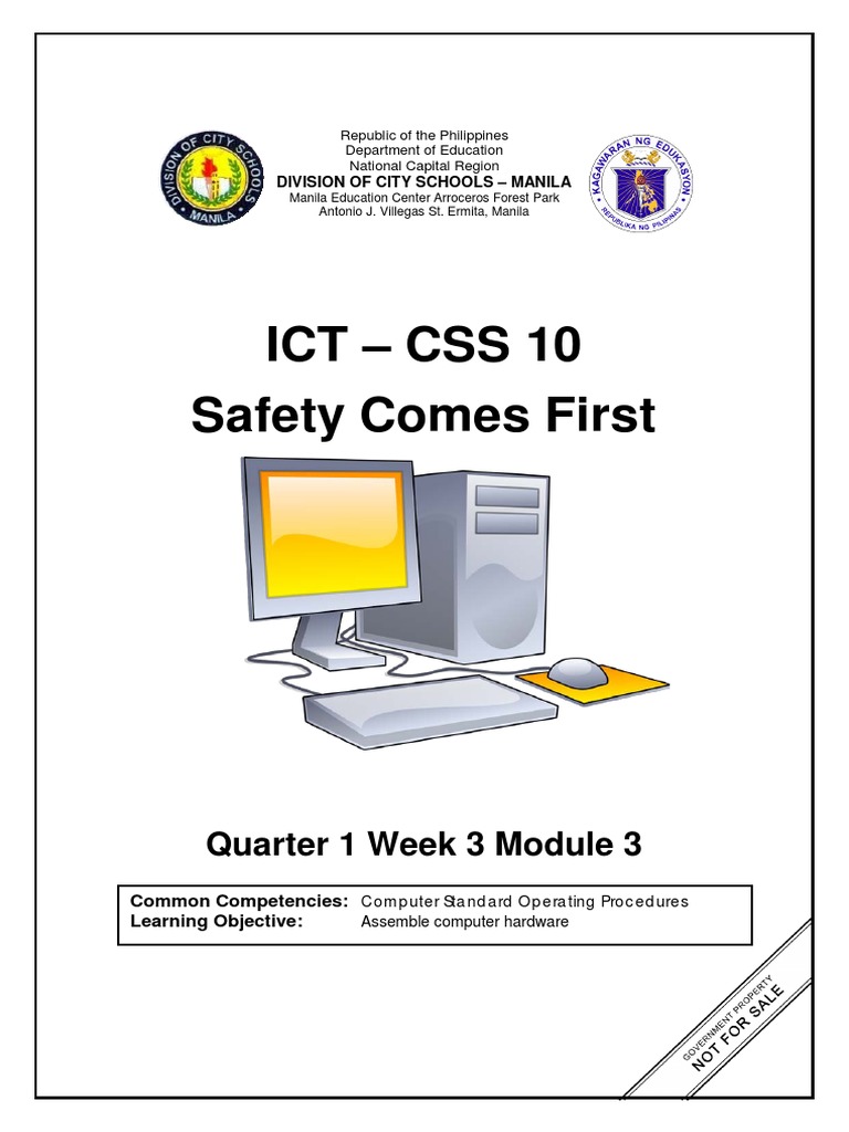 TLE-TE-10 Q1 W3 Mod3 ICT-CSS | PDF | Electrostatic Discharge | Occupational Safety And Health