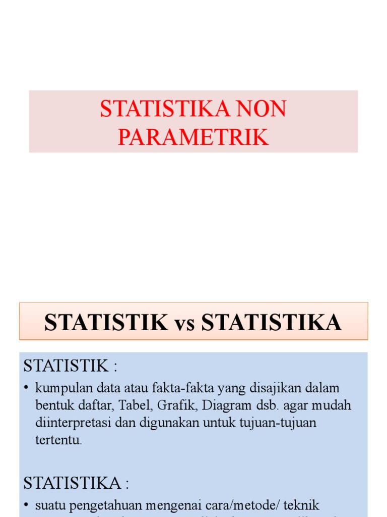 Statistik Non Parametrik | PDF