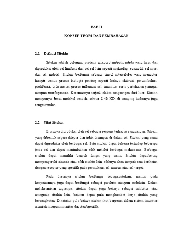 Bab Ii, Iii, Iv Sitokin | PDF | Pengembangan Diri | Kesehatan Holistik