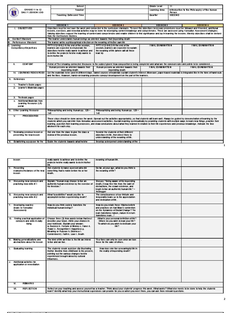 DLL 2nd Philo | PDF | Learning | Curriculum