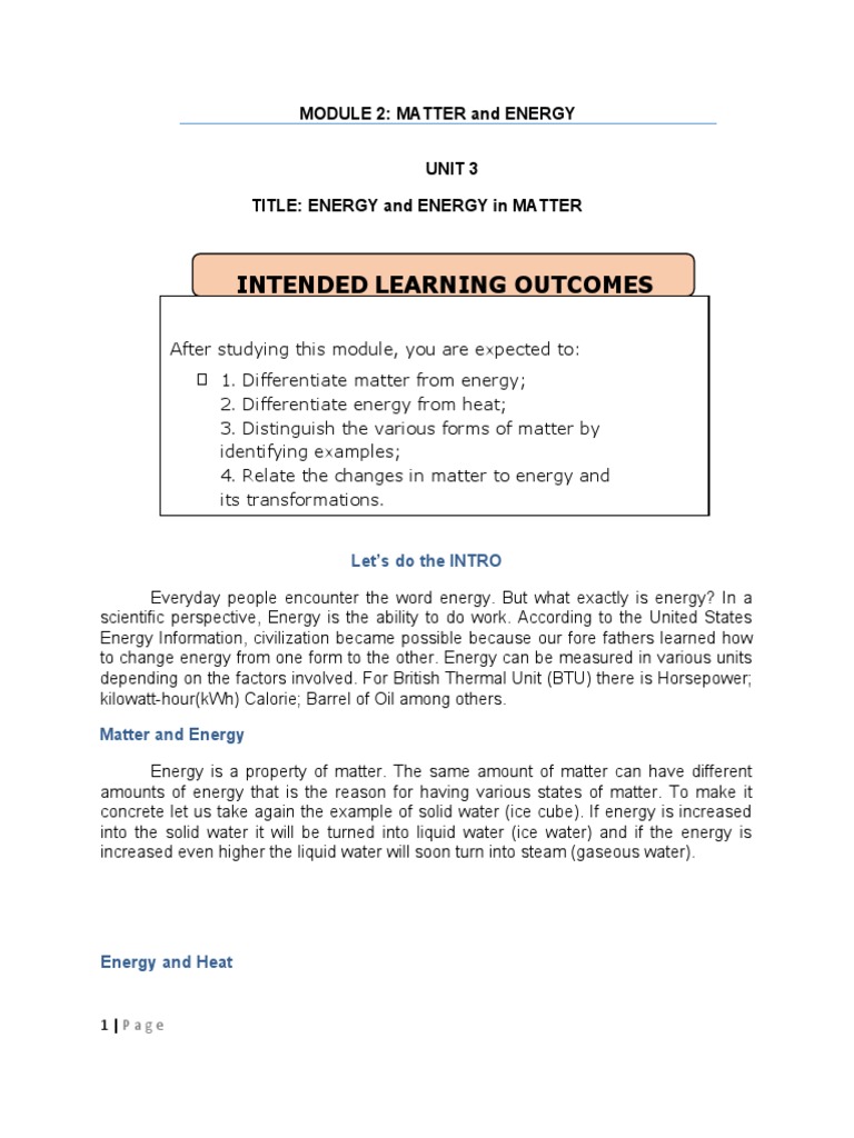 Understanding Energy in Matter | PDF | Atoms | Matter