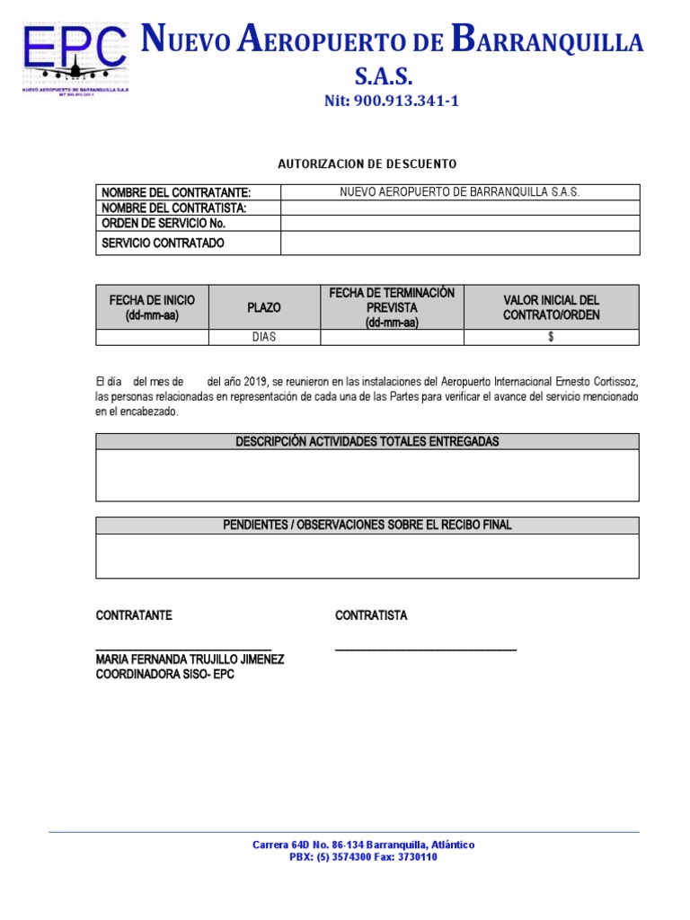 Modelo Solicitud de Descuento | PDF