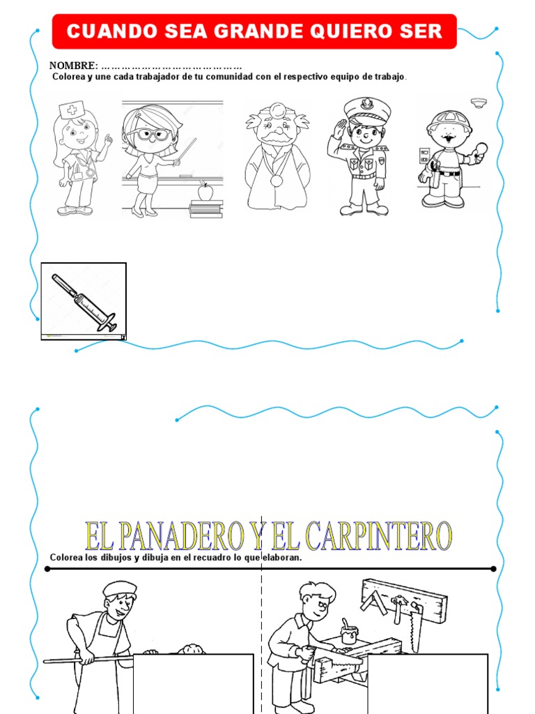 Trabajadores de la Comunidad para Colorear | PDF | Juegos y actividades ...