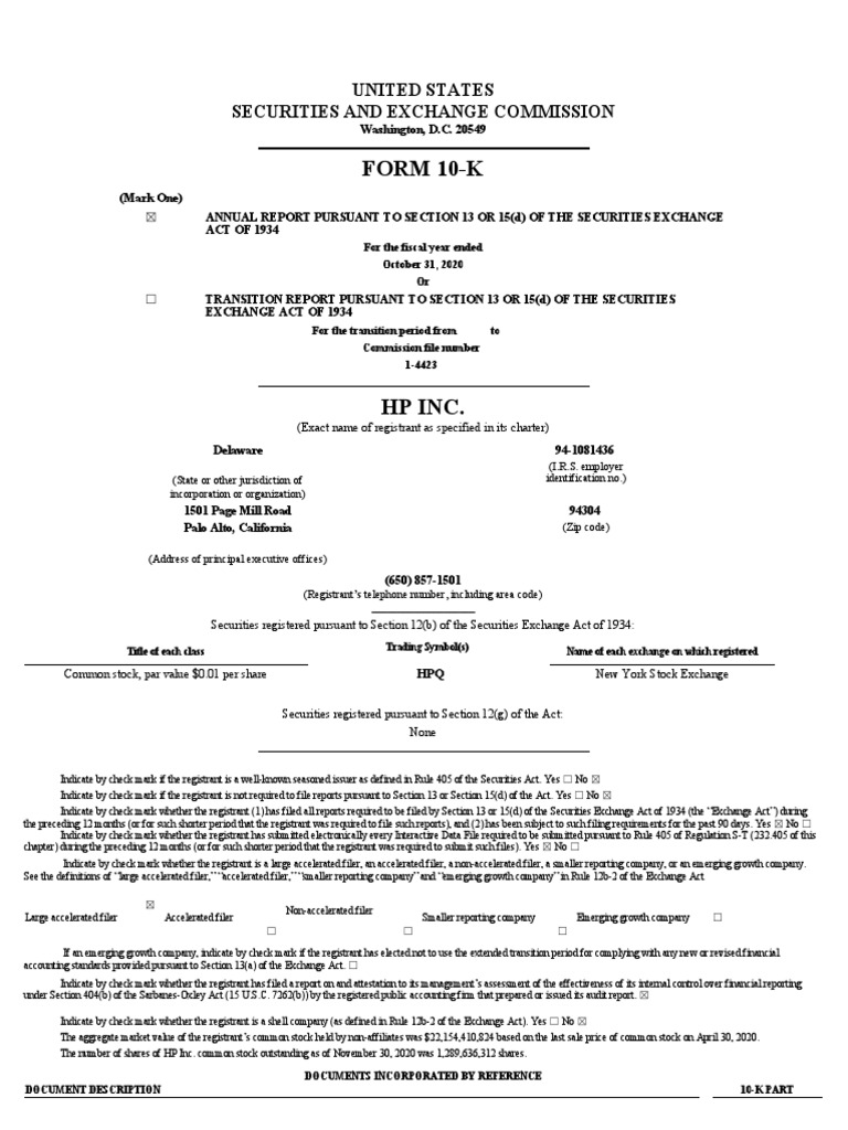FORM 10-K: United States Securities and Exchange Commission | PDF ...
