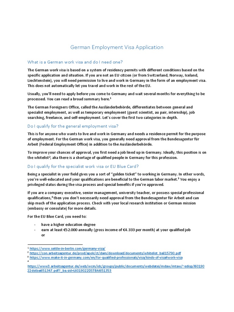 German Employment Visa Application: What Is A German Work Visa and Do I ...