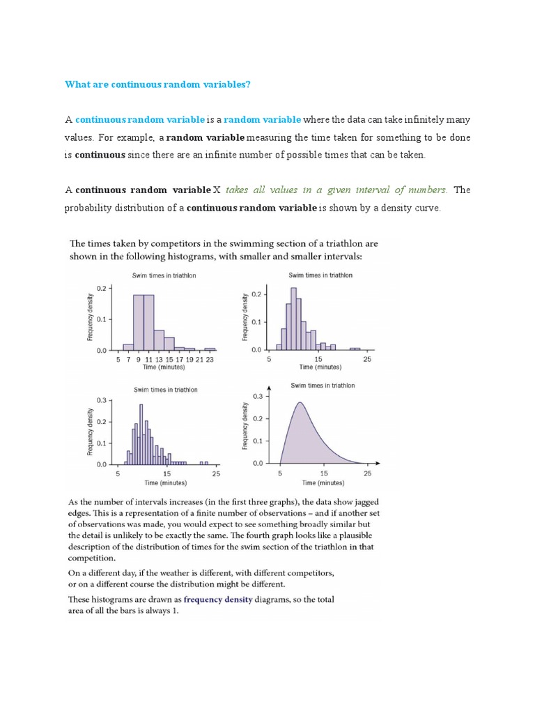 Continuous Random Variables | PDF