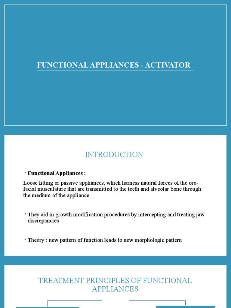 Functional Appliances - Activator | PDF | Orthodontics | Dentistry